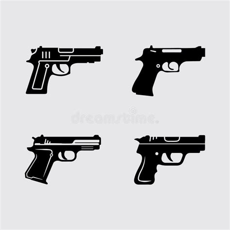 Gun Logo Icon And Tactical Design Guns Vector Illustration Stock