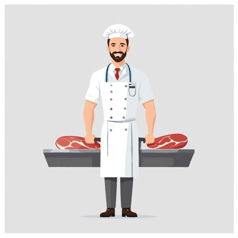 Premium Vector Butcher Vector On White Background