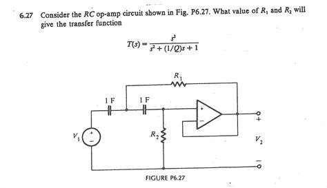 Solved 627 Consider The Rc Op Amp Circuit Shown In Fig P627
