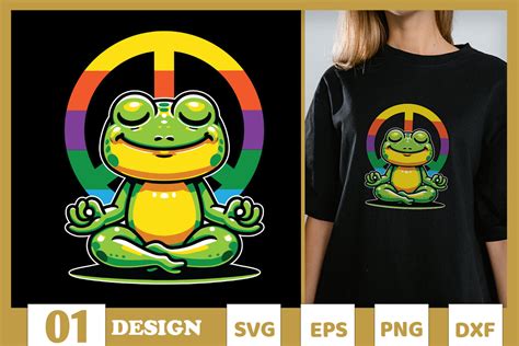 Peace Frog Yoga Funny Frog SVG Graphic By Skinite Creative Fabrica