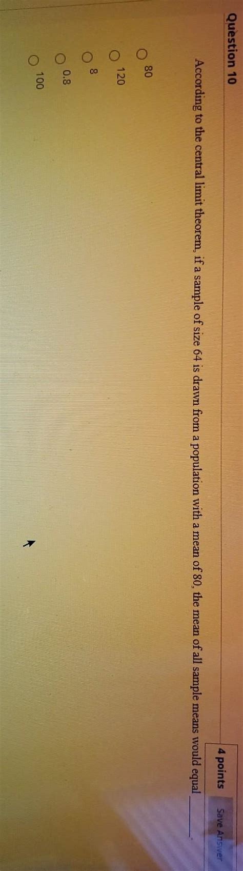 solved question 10 4 points save answer according to the