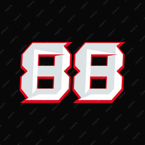 Number Racing 88 Design Logo Premium Vector