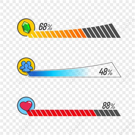 Irregular Percentage Of Progress Bar Game Ui Iconpercentageblue Png