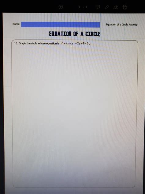 Solved Name Equation Of A Circle Activity EQUATION OF A Chegg