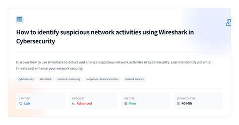 사이버 보안에서 wireshark 를 사용하여 의심스러운 네트워크 활동 식별하는 방법 labex
