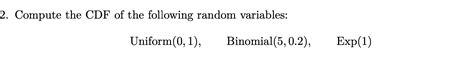 Solved Compute The CDF Of The Following Random Variables Chegg