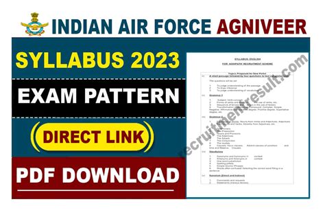 Indian Air Force Agniveer Syllabus 2023 Check Syllabus And Latest Exam Pattern