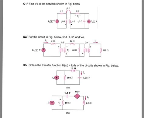 Solved Q Find Vx In The Network Shown In Fig Below Chegg Com
