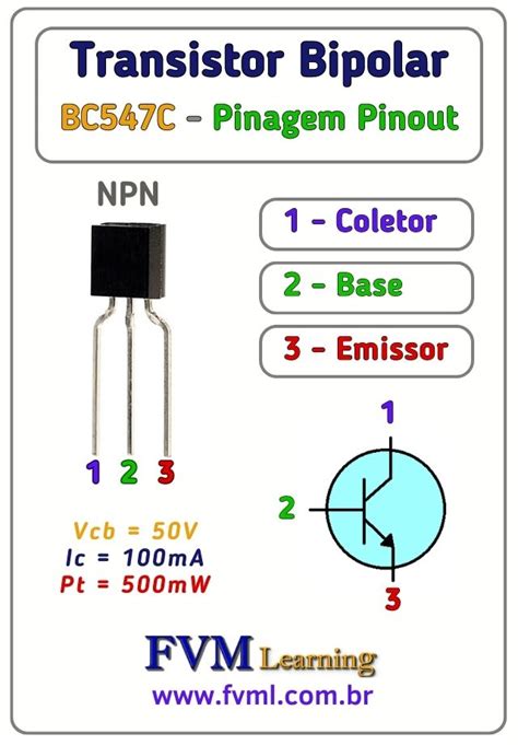 Datasheet Pinagem Transistor Bipolar Npn Bc547c Características E Substituição Fvml