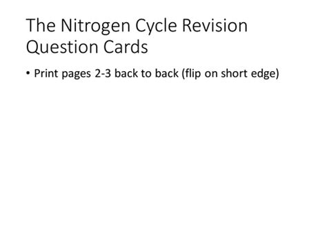 Igcse Biology Nitrogen Cycle Revision Question Cards Teaching Resources