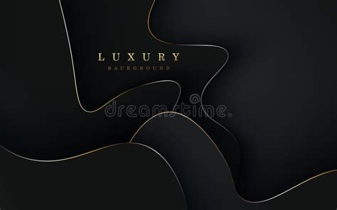 Luxurious Abstract Black Gold Line Overlap Layers Background Stock Vector Illustration Of