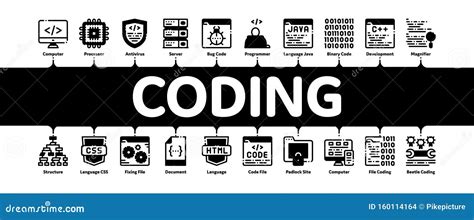 coding system minimal infographic banner vector stock vector