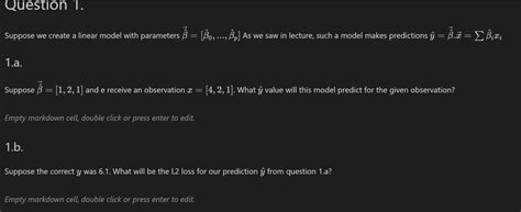 solved suppose we create a linear model with parameters