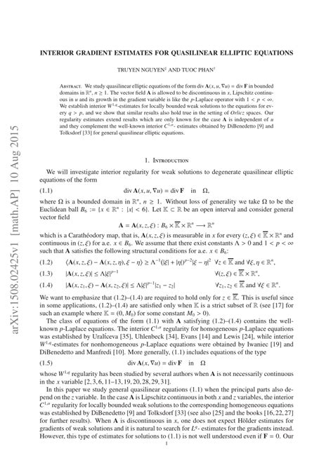 Pdf Interior Gradient Estimates For Quasilinear Elliptic Equations