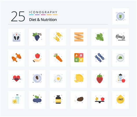 Diet And Nutrition 25 Flat Color Icon Pack Including Healthy Diet Diet Waist Diet 16171503