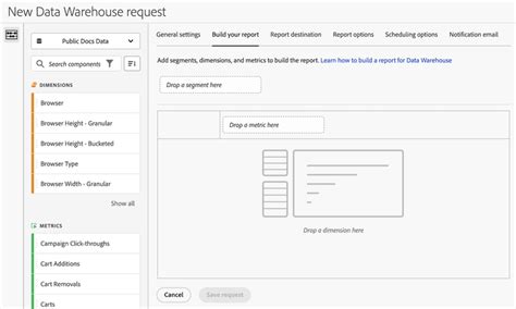 Build A Report For A Data Warehouse Request Adobe Analytics