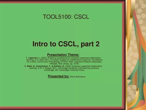 ppt foundations of computer supported collaborative learning