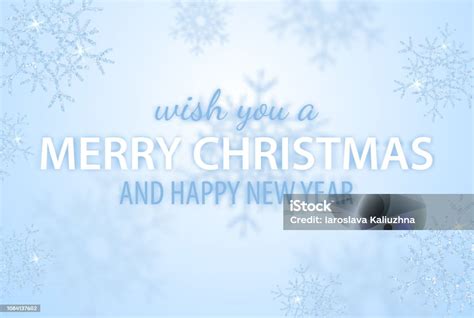 메리 크리스마스와 새 해 복 많이 인사말 벡터 일러스트와 Glitters 반짝 휴가 포스터 현수막 배너 전단지와 책자에 대 한 빛나는 눈송이 파란 겨울 서리가 내린 배경