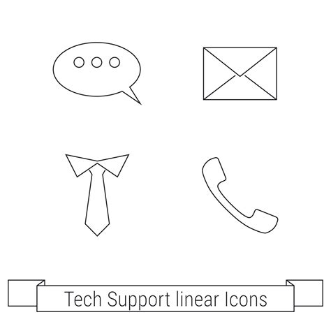 Four Tech Support Outline Web Icons Set 17545696 Vector Art At Vecteezy