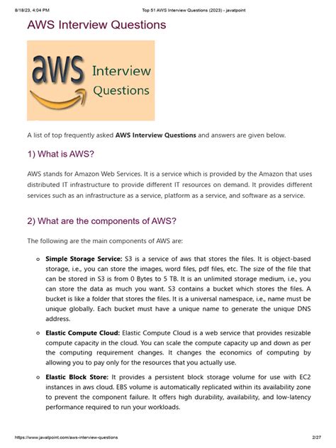 top 51 aws interview questions 2023 pdf apache hadoop cloud