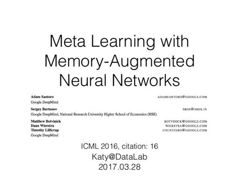 meta learning with memory augmented neural network