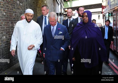 The Prince Of Wales Speaks To Imam Mohammed Mahmoud Left As He