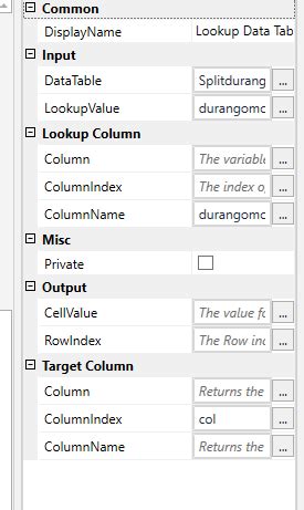 How Can I Get The Column Index From Lookup Data Table Property For Example I Used Lookup Tp