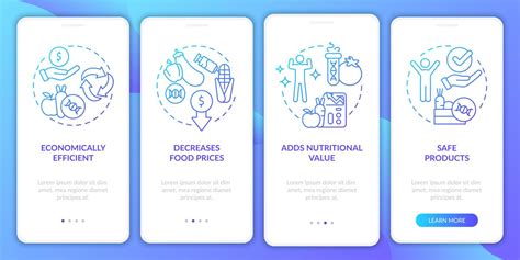 Advantages Of Gmo Blue Gradient Onboarding Mobile App Screen Food