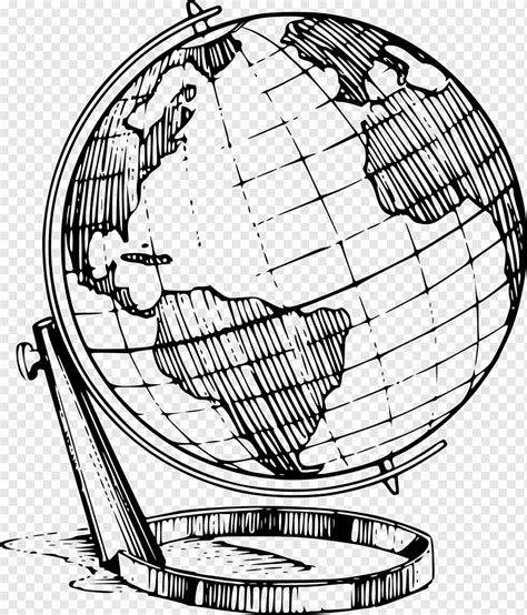 Globe Drawing Garis Seni Globe Bermacam Macam Globe Fotografi Png PNGWing