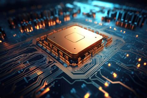 Premium AI Image Powerful Computing CPU And Data In Action
