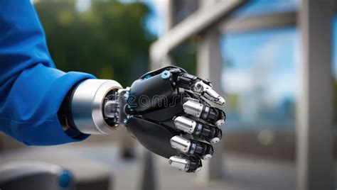 Prosthetic Robotic Arm Engaging With A Environment Stock Illustration Illustration Of