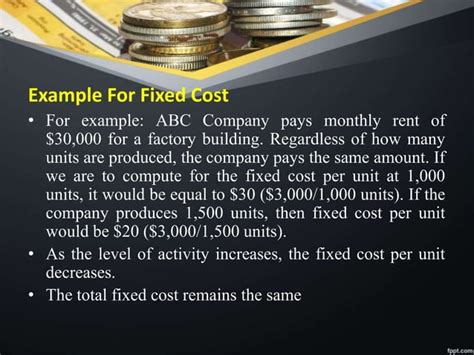 fixed and variable cost pptx business business and finance