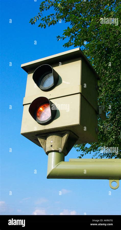 Radar Control Speed Camera At A Traffic Road Measuring Of The Permissible Speed Limit Stock