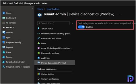 How To Disable Device Diagnostics In Intune Admin Portal