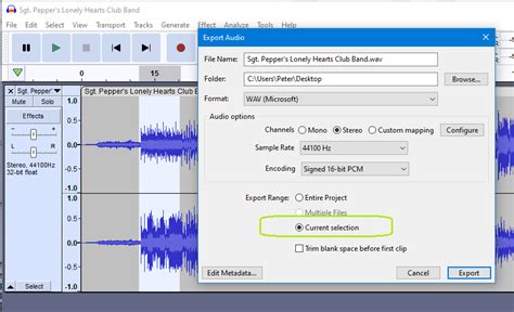 Exporting Selected Audio Has Disappeared MacOS Audacity Forum