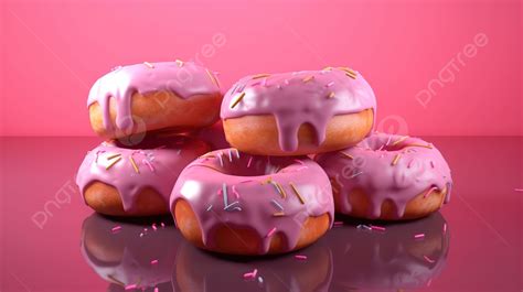 맛있는 도넛을 특징으로 하는 분홍색 테마 3d 그림 핑크 케이크 달콤한 케이크 3d 케이크 배경 일러스트 및 사진 무료 다운로드 Pngtree