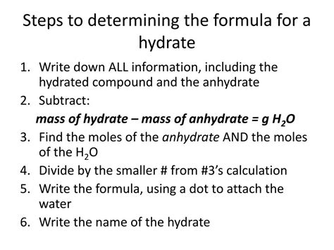 How To Find The Chemical Formula Of A Hydrate At Jennifer Hammes Blog