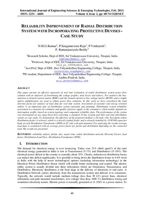Pdf Improving Radial Distribution System Reliability