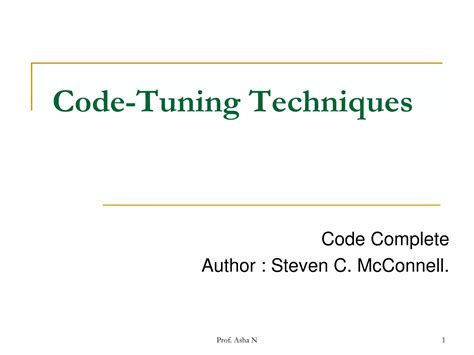 Code Tuning Techniques Ppt