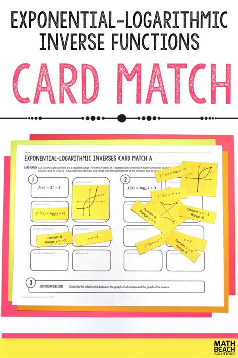Matching Logarithmic Graphs And Equations Worksheet