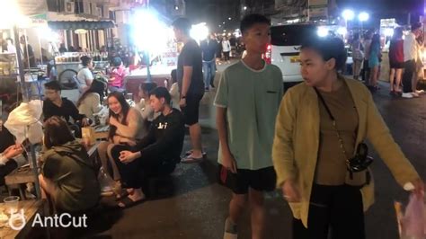 297老挝美女老板娘与野兽的故事，秀色可餐街拍老挝美女与美食 Youtube