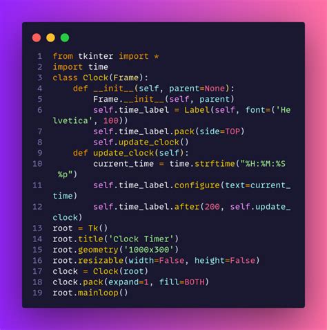 A Clock Timer Program With A Beautiful Design Using Python Tkinter