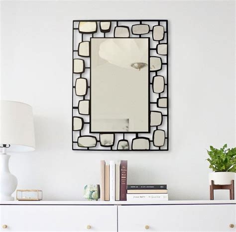 Matte Black Metal Wall Mirror Hallway Dresser Decor 38x54 Cm Etsy
