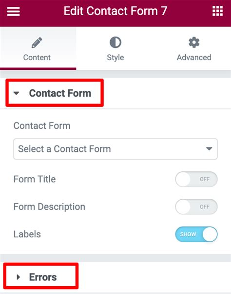 how to customize contact form 7 with elementor [without css]
