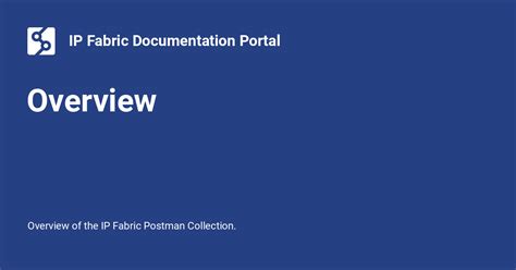 Overview IP Fabric Documentation Portal