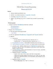 CSE148 S20 HW Set 09 Pdf CSE148 Spring 2020 SCCC CSE148 Object Oriented Programming Homework