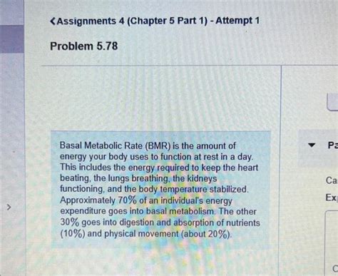 Basal Metabolic Rate BMR Is The Amount Of Energy Chegg