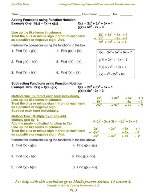 Adding And Subtracting Polynomials Worksheet — Db