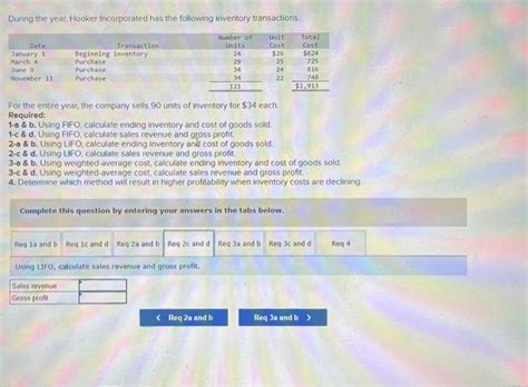 Solved Required 1 A B Using FIFO Calculate Ending Chegg Com