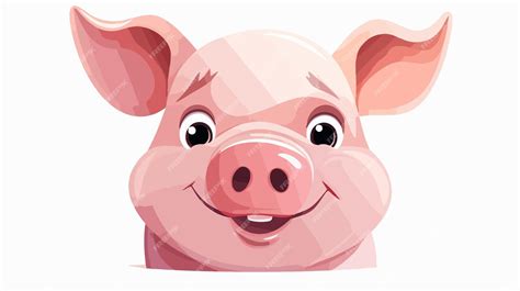 Cute Cartoon Pig Face Vector Illustration Premium Ai Generated Vector